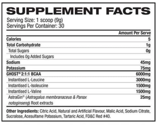 Ghost BCAA (30 Servings) | Vita Plus USA